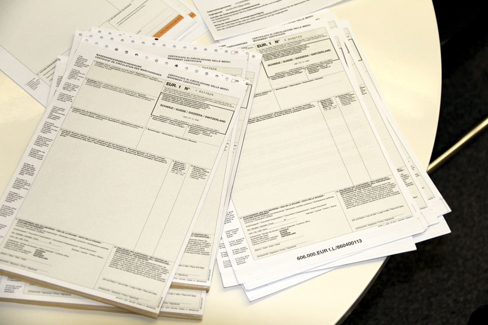 Leeres EUR1 Formular - eur1.ch Informationen zu EUR1 bestellen