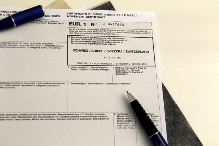 Leeres EUR1 Formular - eur1.ch Informationen zu EUR1 bestellen